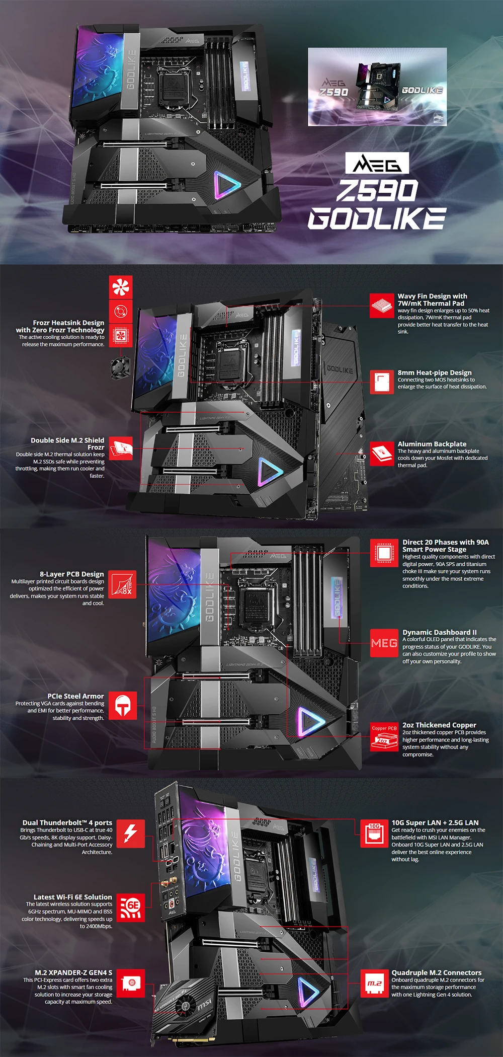 Lga 1200 Msi Meg Z590 Godlike Motherboard 128g Ddr4 5600(oc)mhz Support ...