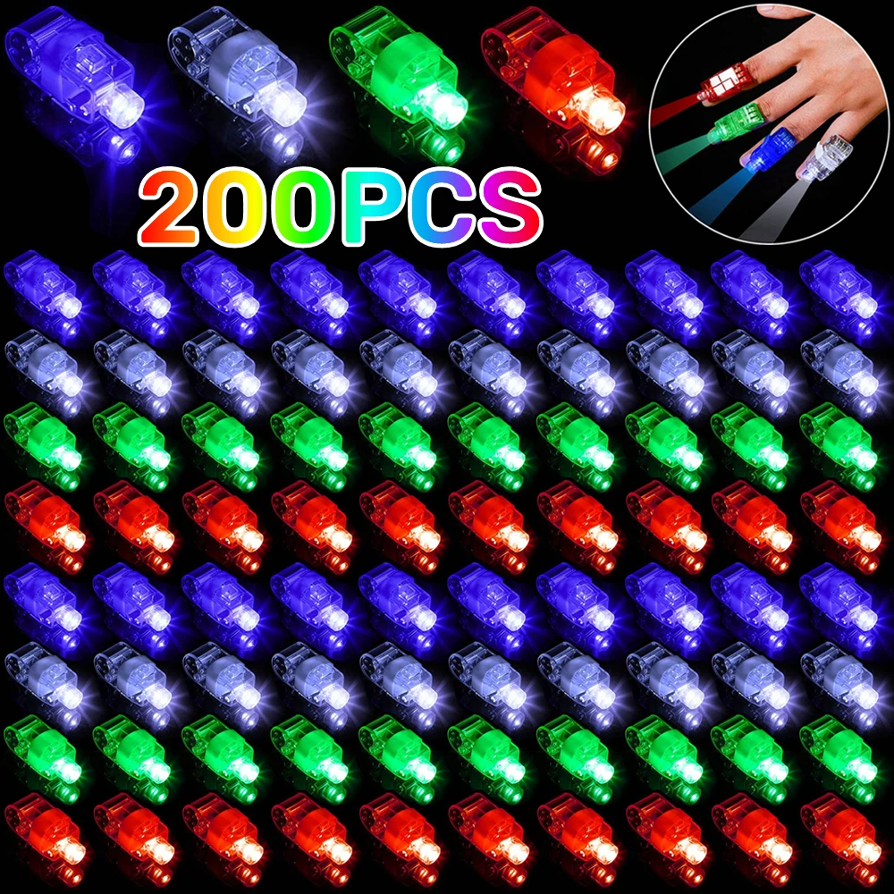 5-20-50-100-200PCS-LED-Finger-Lights-Flashlight-Glowing-Light-Up ...