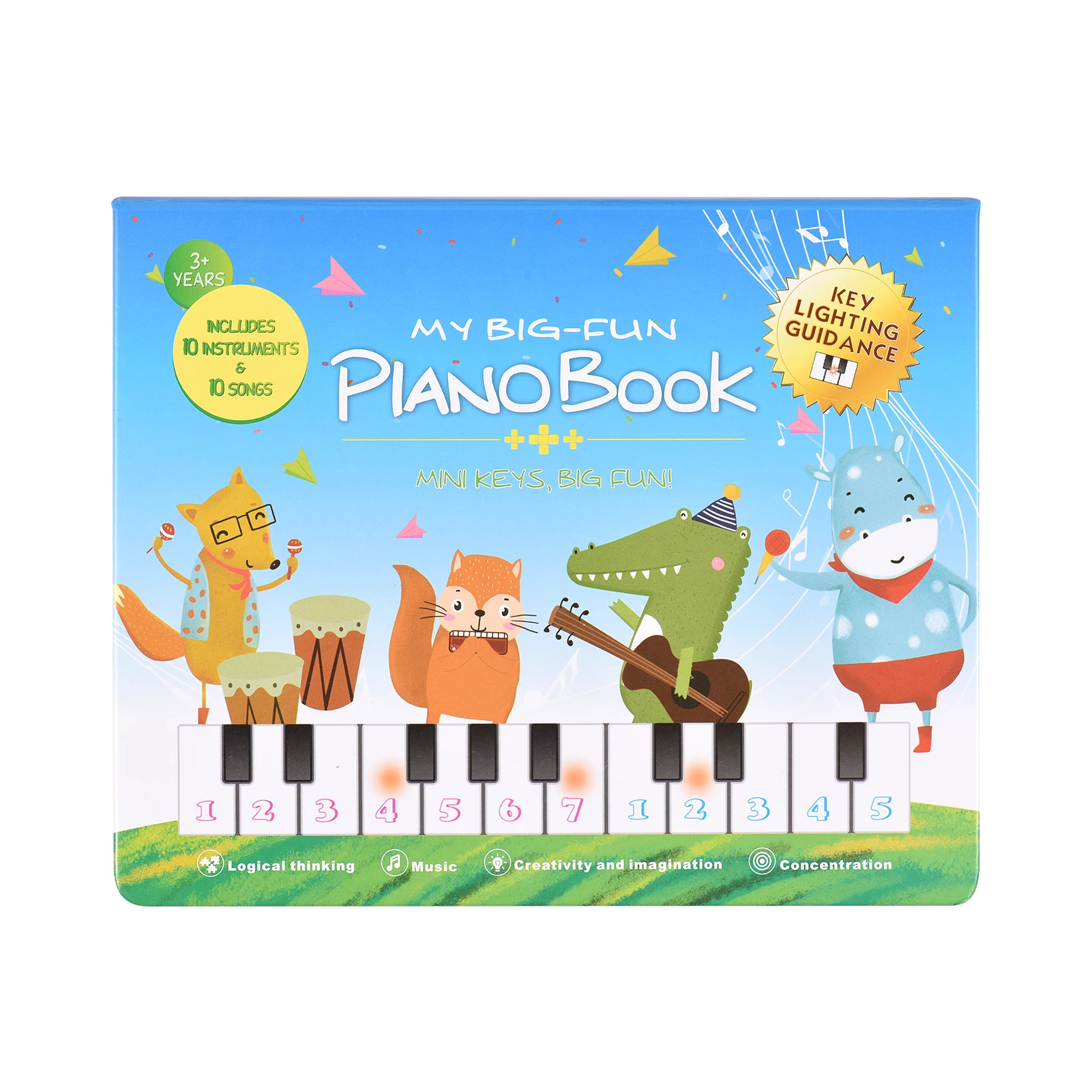 Bigfun 20-key Piano Book Electronic Piano Keyboard Music Book 2-in-1 ...