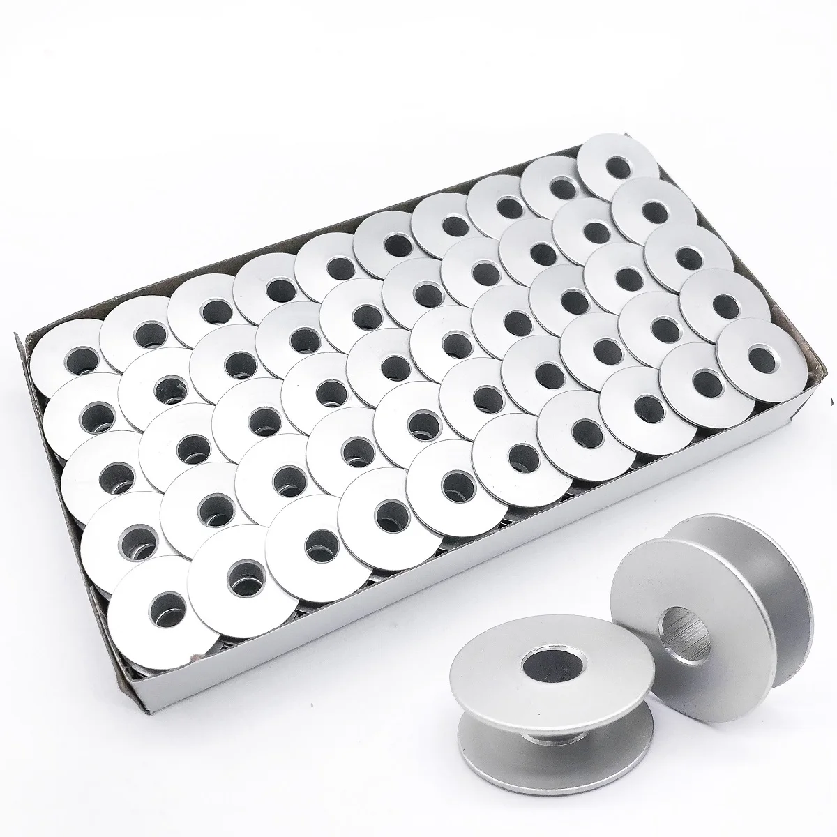 10pcs-Computer-flat-sewing-machine-wire-bobbin-plane-line-aluminum ...