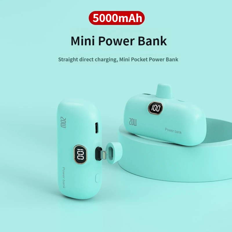 Mini-Power-Bank-5000mAh-PowerBank-QC-PD-Fast-Charging-For-iPhone-14-13 ...
