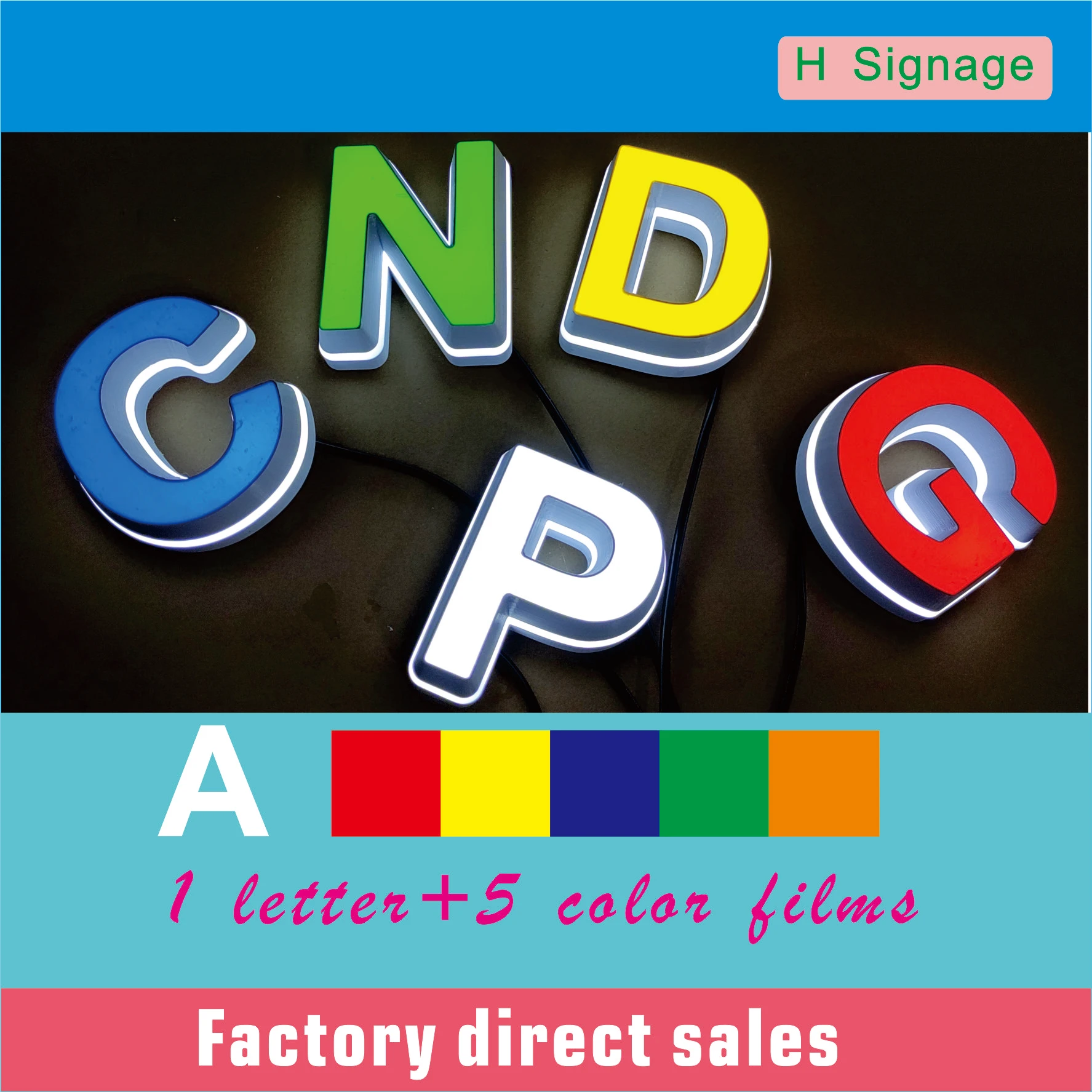 4in Luminous Characters Letter Logo Available Indoors And Outdoors Free ...