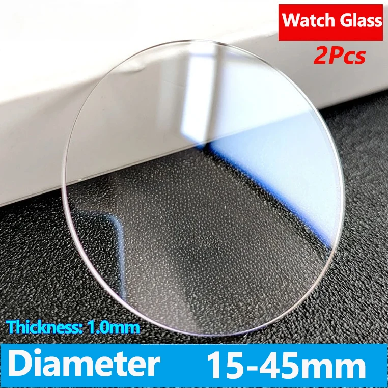 2pcs Cover Thickness Diameter Flat Watch Crystal Mineral Glass ...