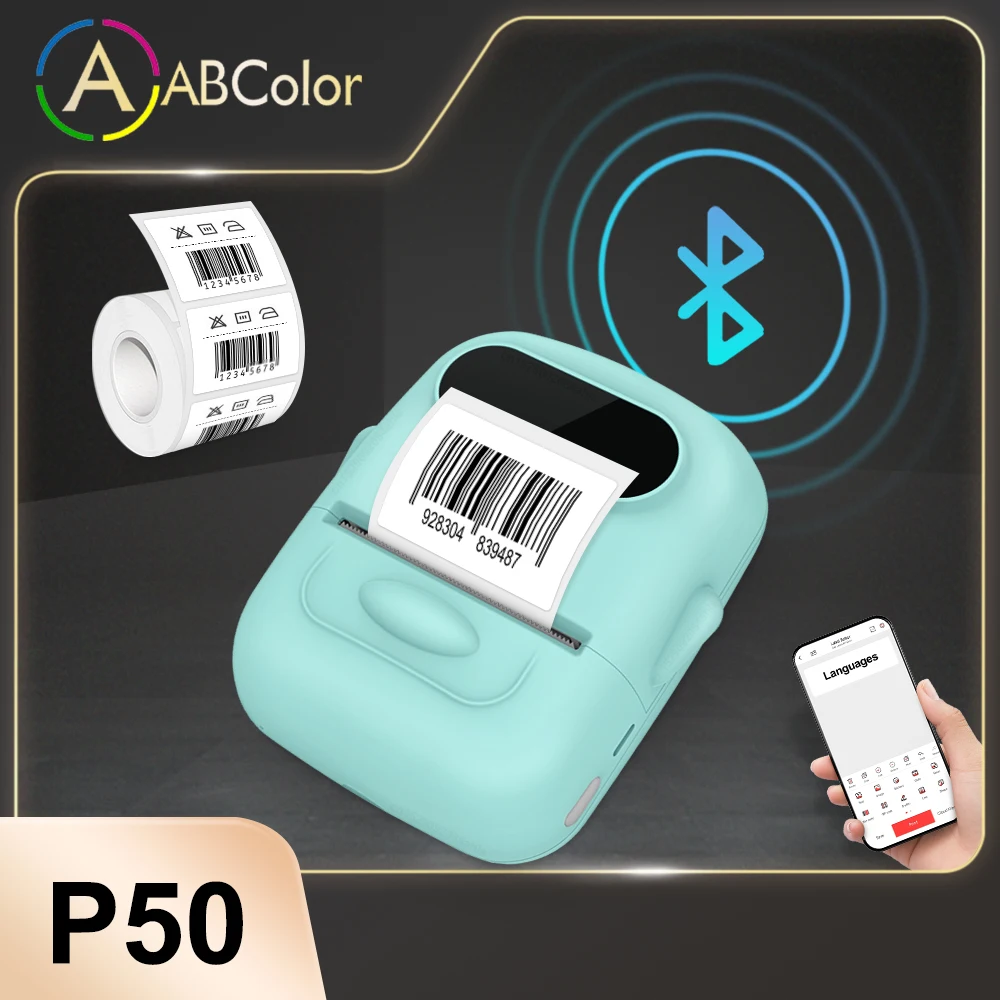 P50-Adhesive-Thermal-Label-Printer-Mini-Portable-Wireless-Bluetooth ...