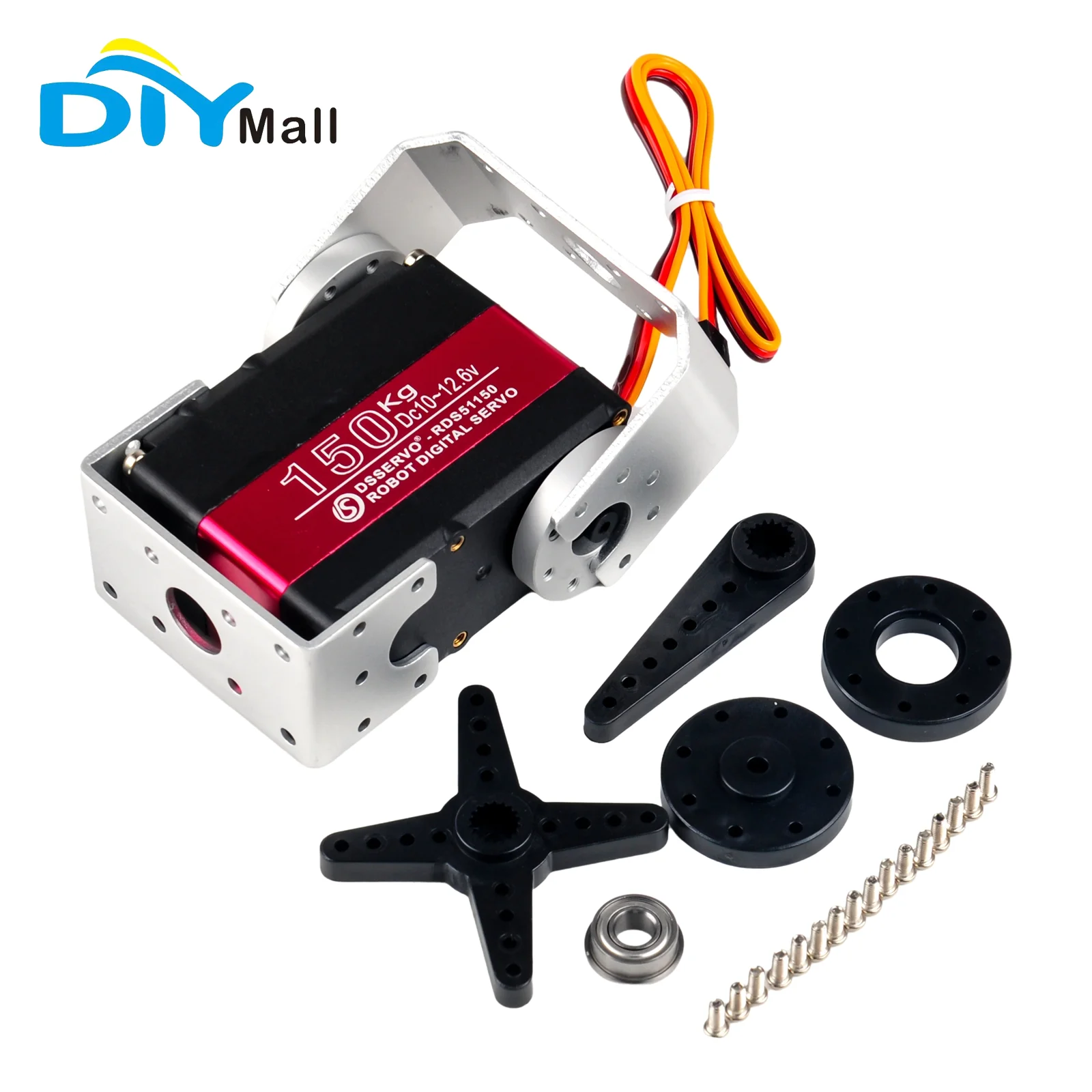 150KG-12V-RDS51150-Double-Shaft-Digital-Metal-Robotic-Servo-with-U-Mounting-Bracket-IP66 ...
