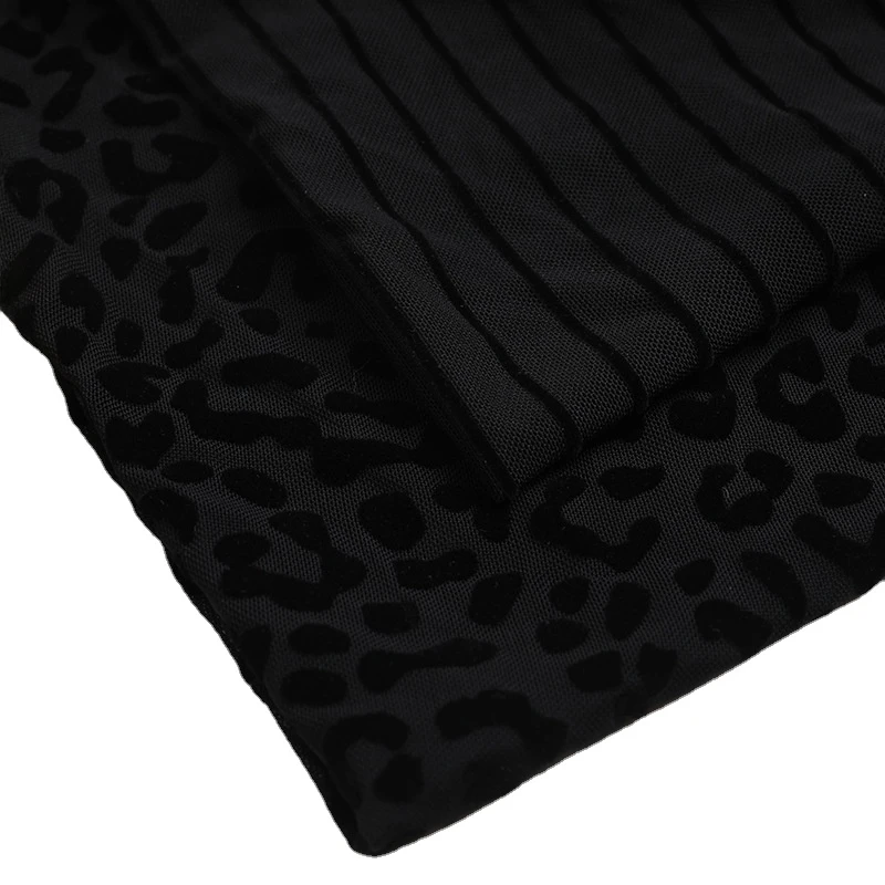 50cm-100cm-150cm-Leopard-Flocking-Hexagonal-Mesh-Fabric-Stretch-Mesh ...