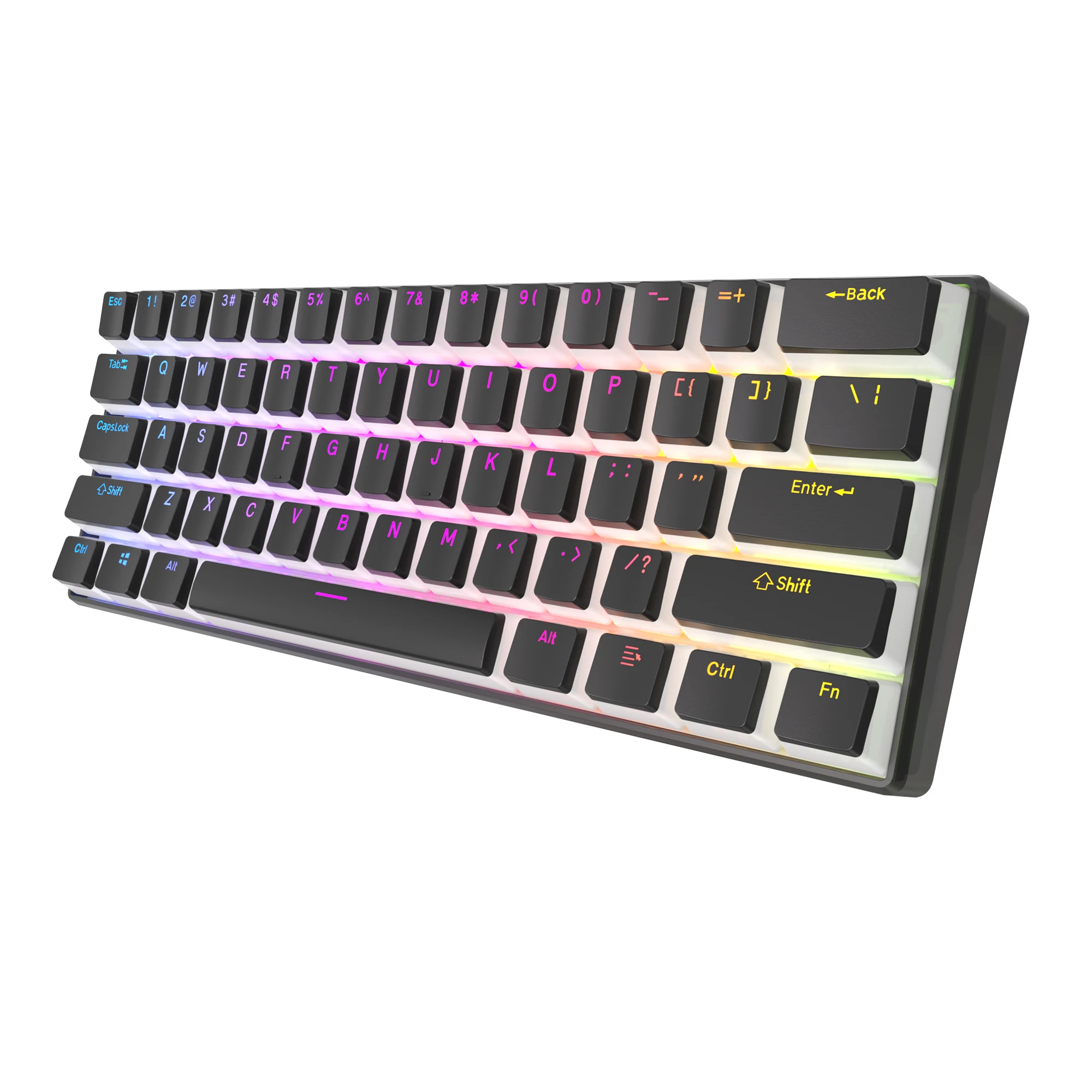 61-Keys-PBT-Pudding-Keycaps-Mechanical-Keyboard-60-Compact-RGB-Backlit ...