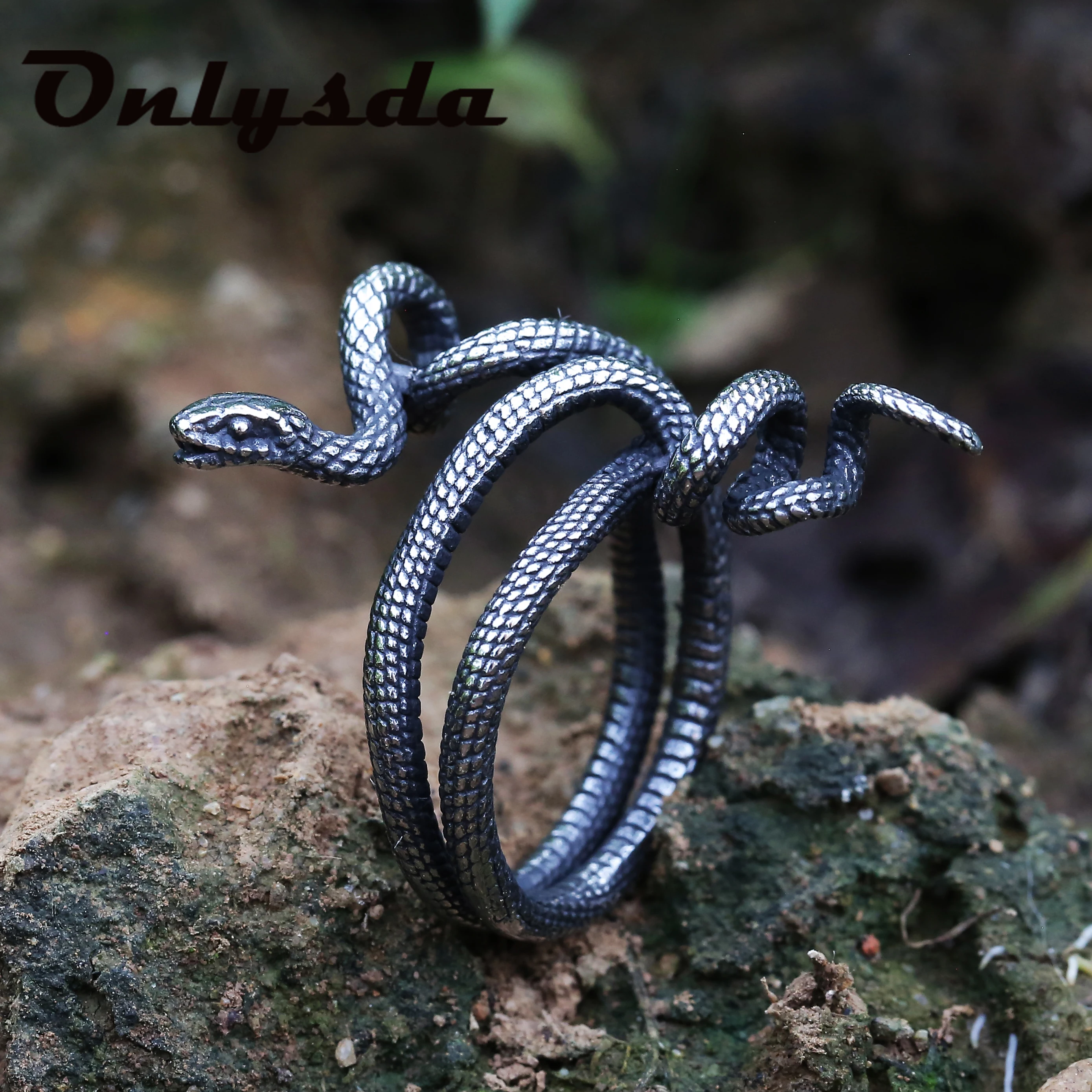 Retro-Punk-Snake-Ring-for-Men-Women-Exaggerated-Antique-Siver-Color ...