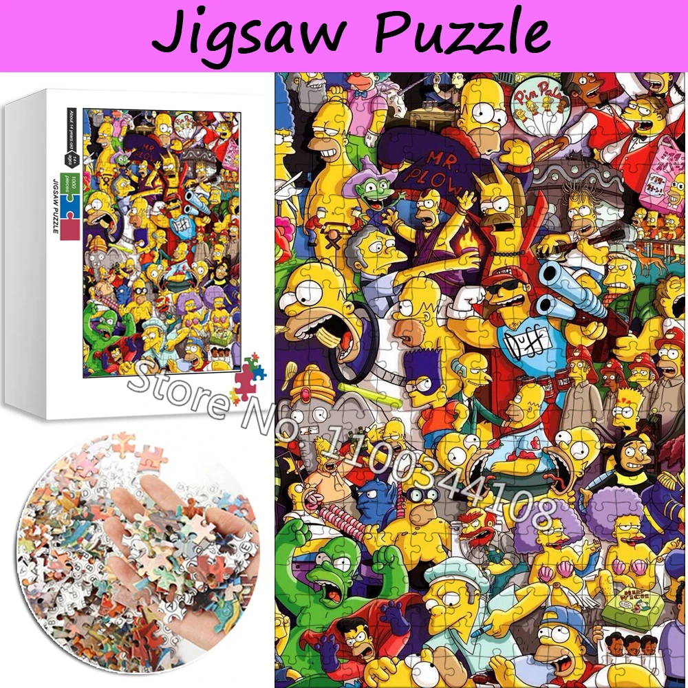 Disney-The-Simpsons-Jigsaw-Puzzle-Adult-Decompression-Toys-300-500-1000 ...