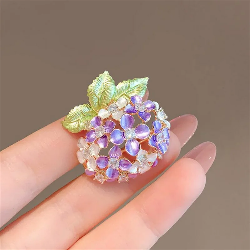 Creative-Purple-Hydrangea-Enamel-Brooches-for-Women-Elegant-Mangnolia ...