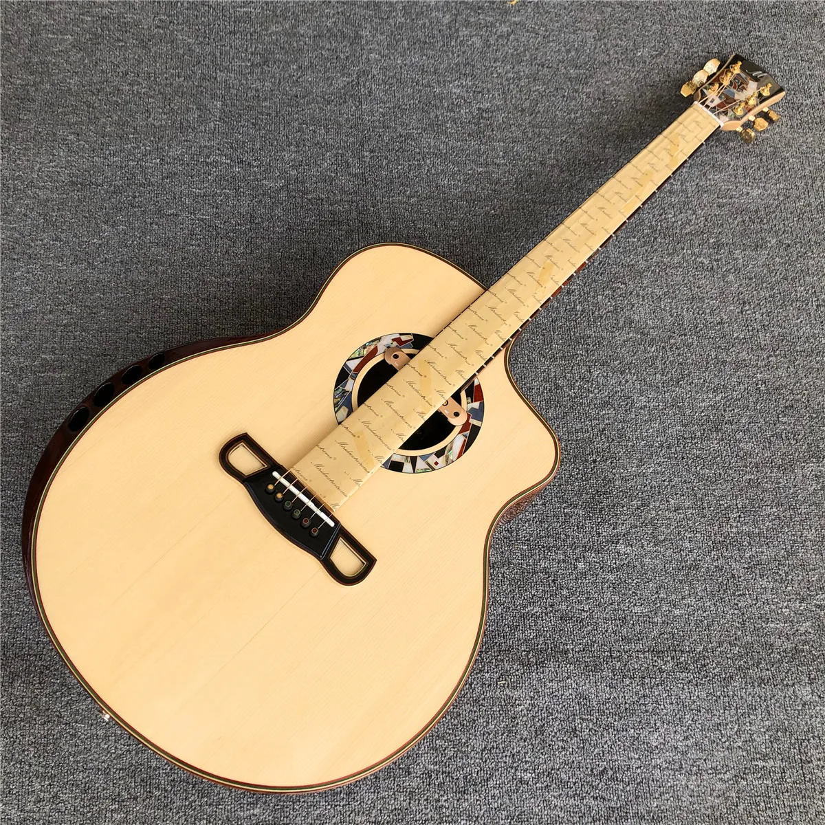 Merida-Poison-Full-Solid-Wood-Acoustic-Guitar-Santos-Rosewood-Body-Arm ...