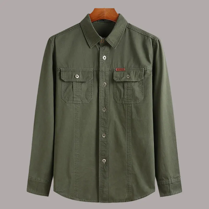 Cotton-Cargo-Shirts-Mens-Plus-Size-9XL-8XL-7XL-6XL-Button-Up-Shirt ...