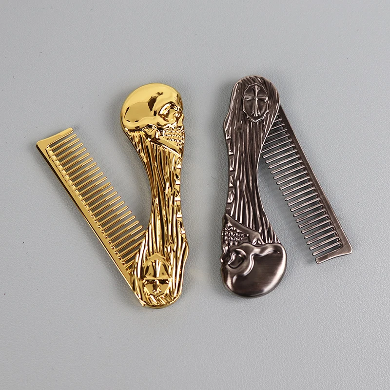1pcs portable stainless steel metal beard comb for men's beard styling ...