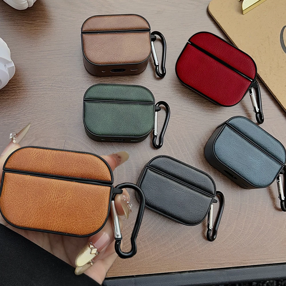 Retro PU Leather Business Simple Earpods Case for Apple Airpods 1 2 3 ...