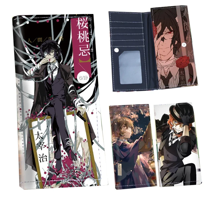 Anime Cartoon Dazai Osamu Long Wallet PU Leather Cosplay Props Nakahara ...