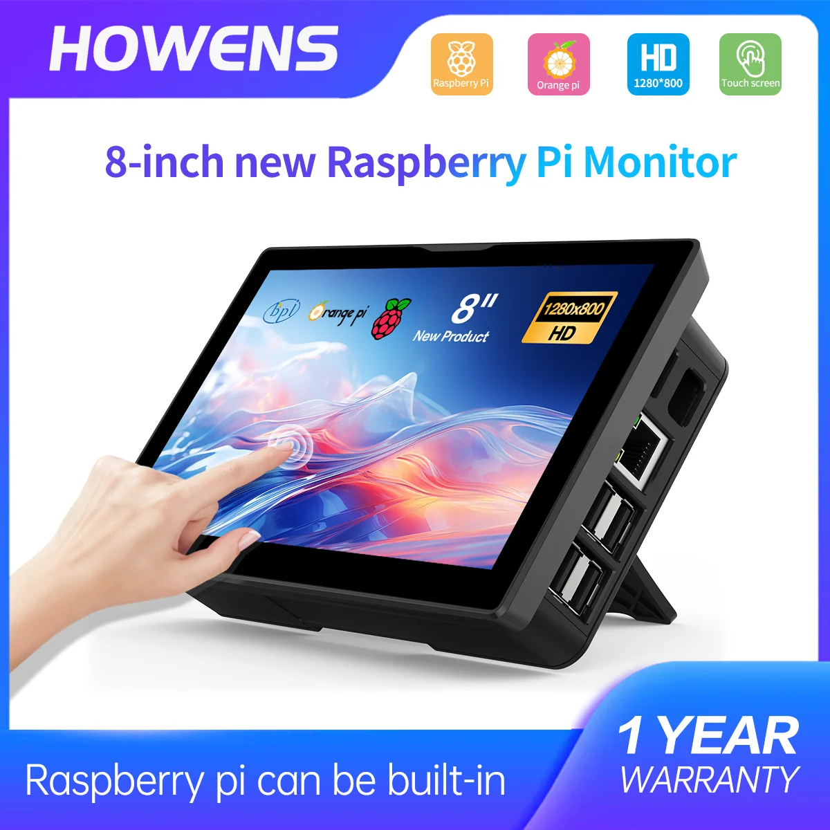 8-inch-Pi-Monitor-1280x800P-16-10-Widescreen-Ratio-HDMI-Interface-for ...