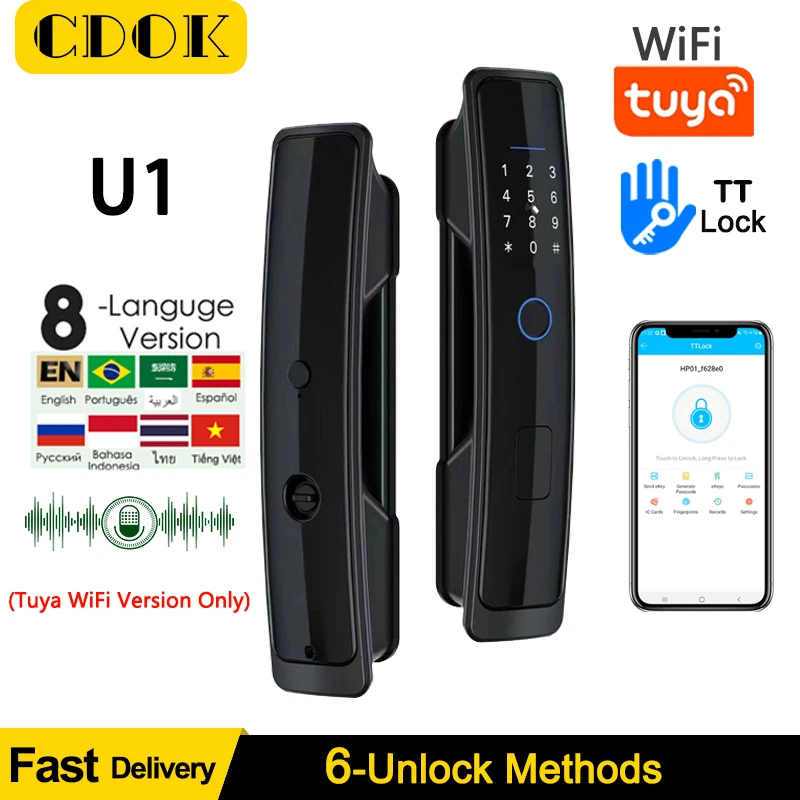 CDOK-U1-Smart-Door-Lock-Tuya-WiFi-TT-Lock-Biometric-Fingerprint-Lock ...