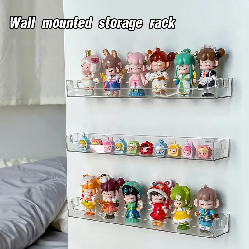 1-3pc Wall Mounted Storage Rack Transparent Acrylic Display Stand ...