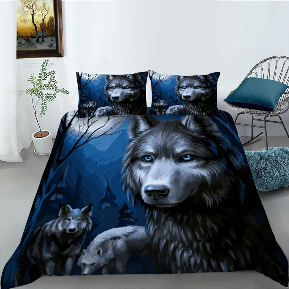 Wholesale-European-Pattern-Hot-Sale-Soft-Bedding-Set-3d-Digital-Wolf ...