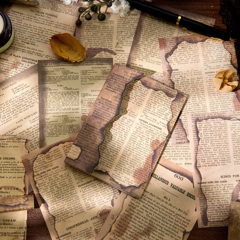 36Sheets Vintage Material Paper Newspaper Library Supplies Notebooks ...