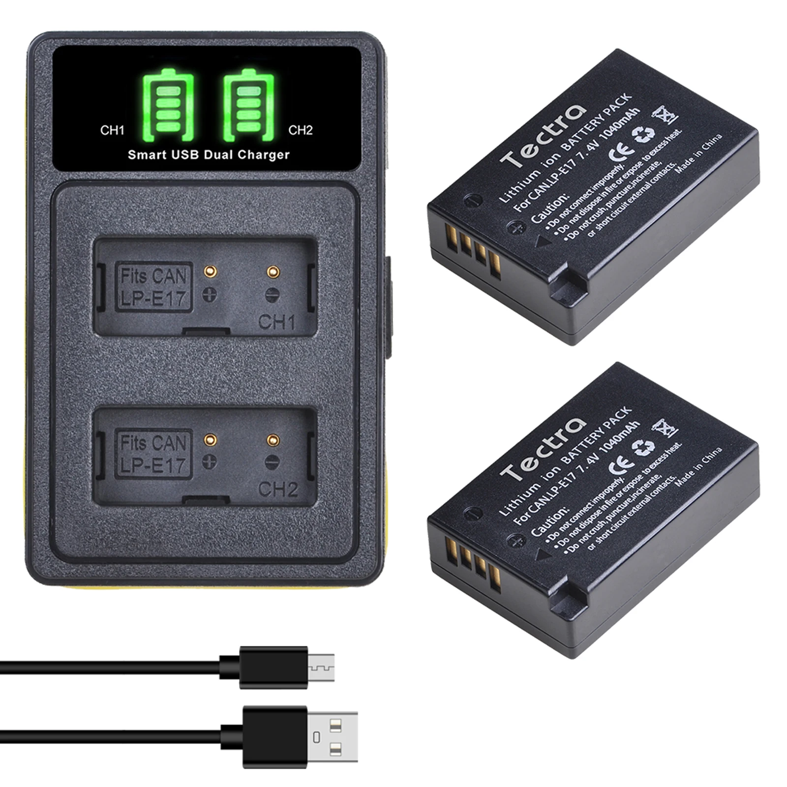 1040mAh LP E17 LP E17 E17 Camera Li ion Battery+Dual USB Charger for ...