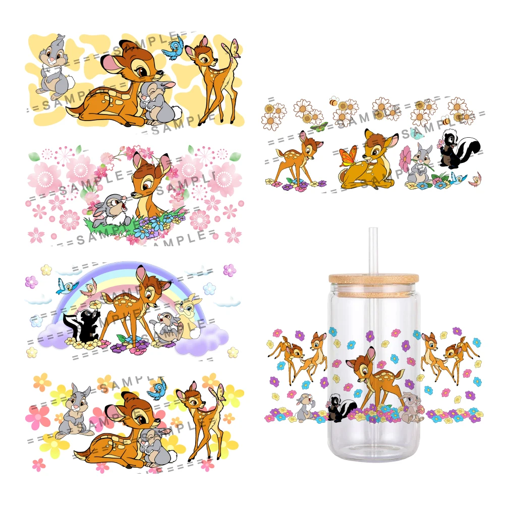 Disney Cartoon Bambi Design Pattern UV DTF Transfer Sticker Waterproof ...