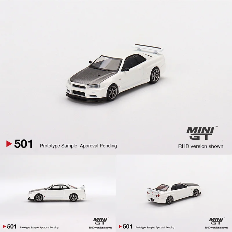 MINI-GT-1-64-Skyline-GTR-R34-V-Spec-II-N1-White-Diecast-Diorama-Car ...