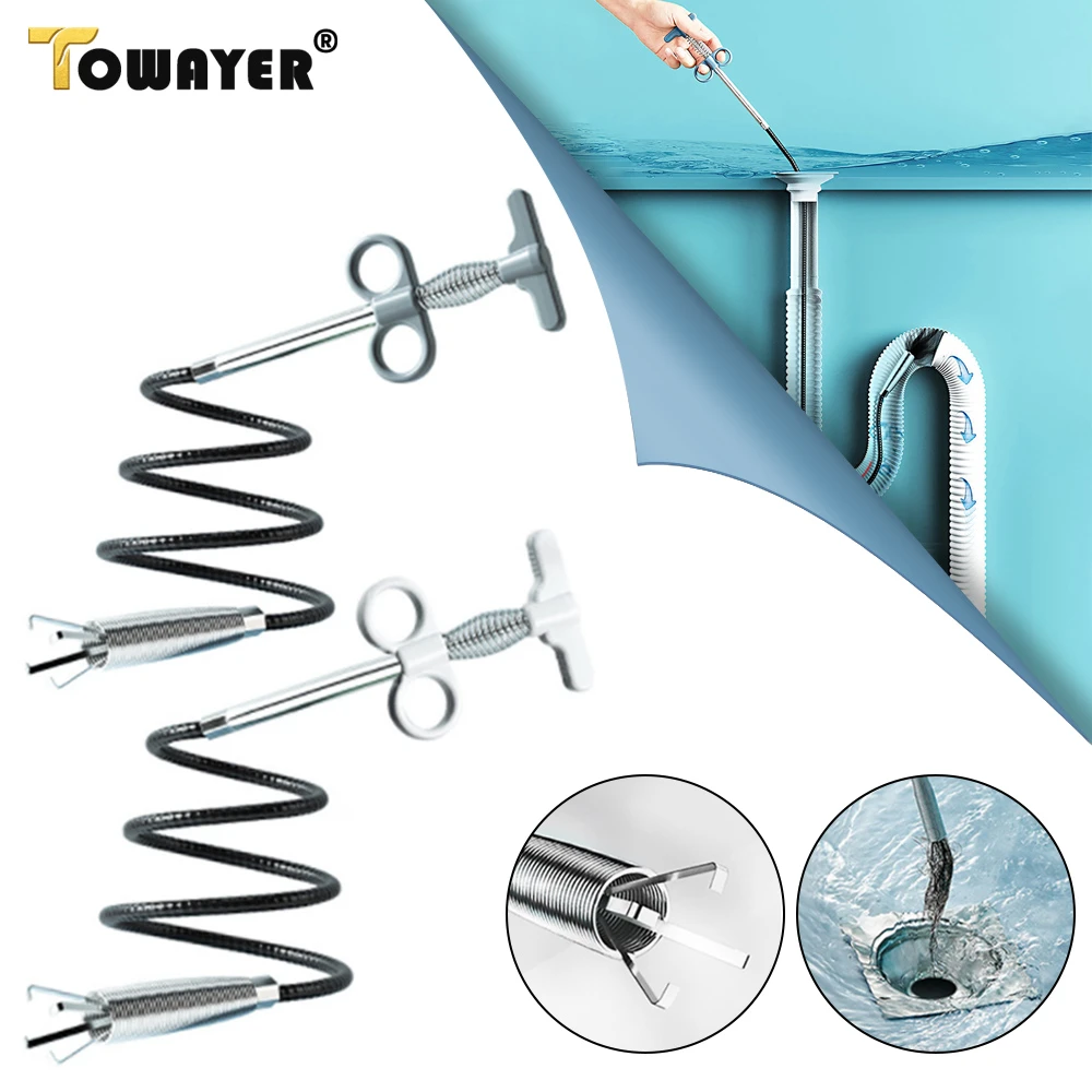 60/90/160mm Sewer Pipe Unblocker Snake Spring Pipe Dredging Tool For ...