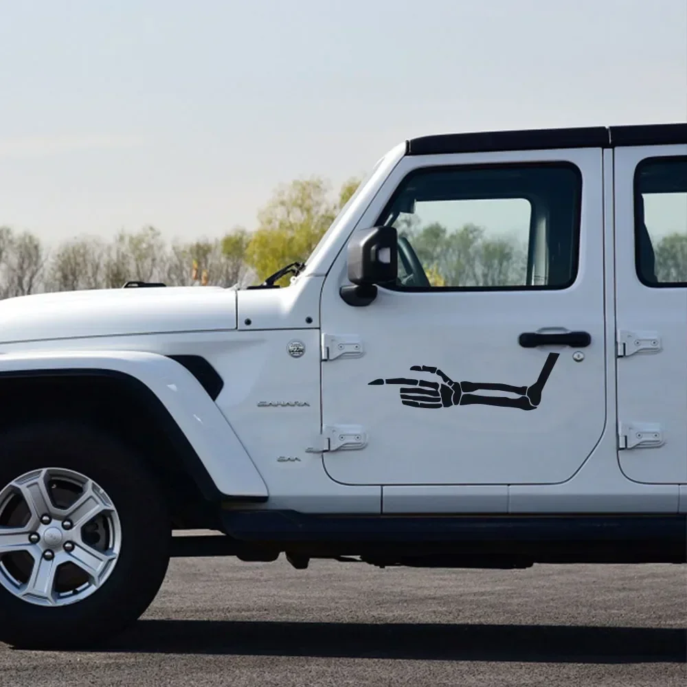 2PCS-Car-Stickers-For-Jeep-Wrangler-Unlimited-JK-JL-CJ-Skeleton-Arm ...