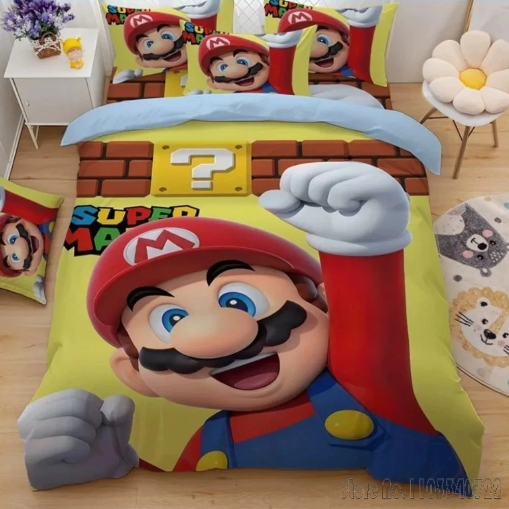 Anime Hot Cartoon Super Mario Bros Child Bedding Set Baby Duvet Cover ...