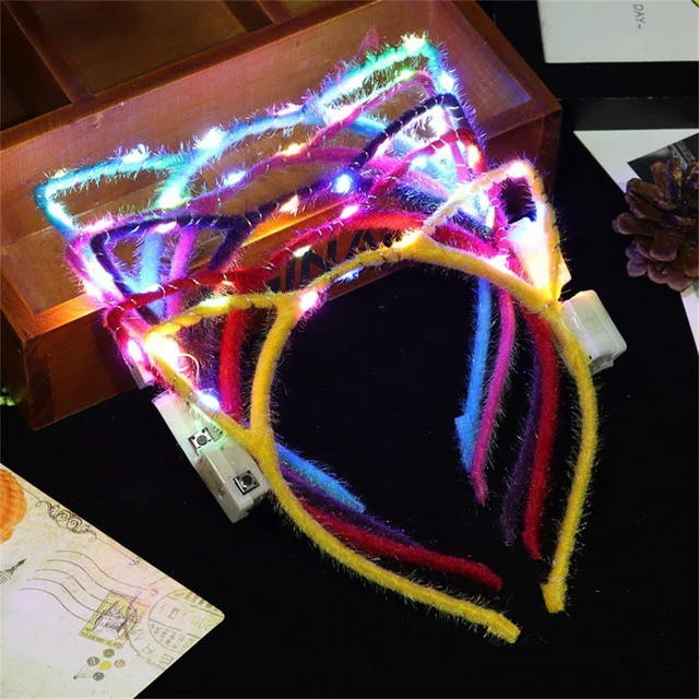 Glow Headbands LED Cat Ears Headband | Ear Headbands, Cat Ears Headband ...