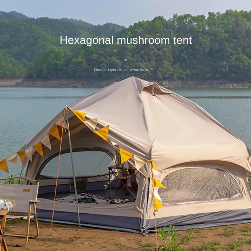 4-6persons-Fully-Automatic-Mushroom-Tent-Folding-Portable-Quick-Opening ...
