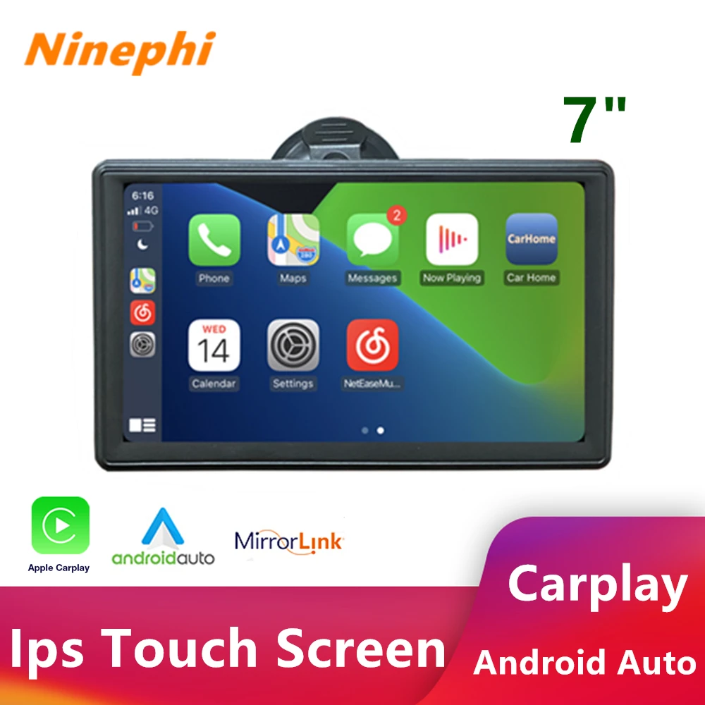 Wireless CarPlay Car Monitor Portable 7 Inch Android Auto Tablet ...