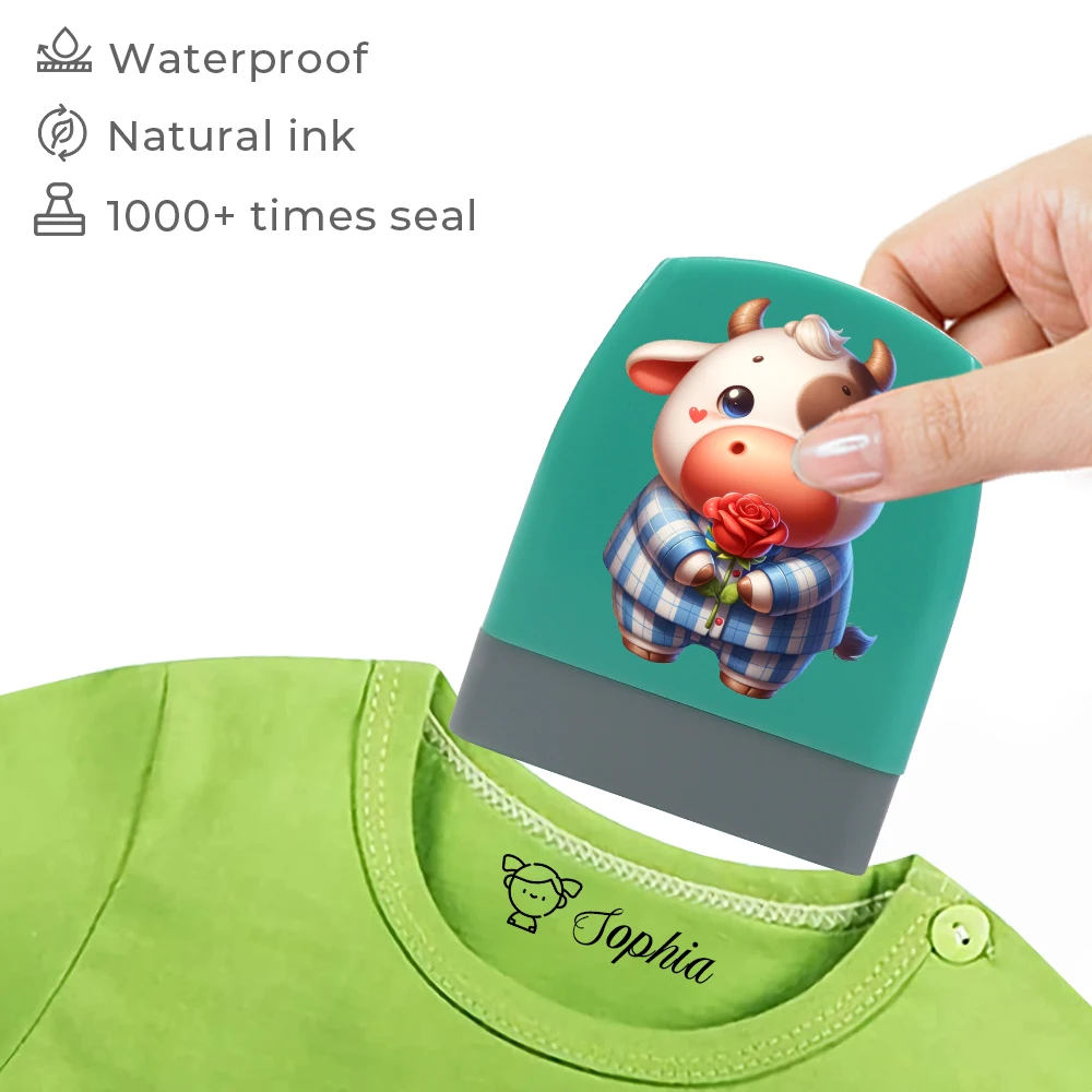 Rose-Little-Cow-Personalized-Name-Child-Stamp-Animal-Pattern-Stamp-For ...