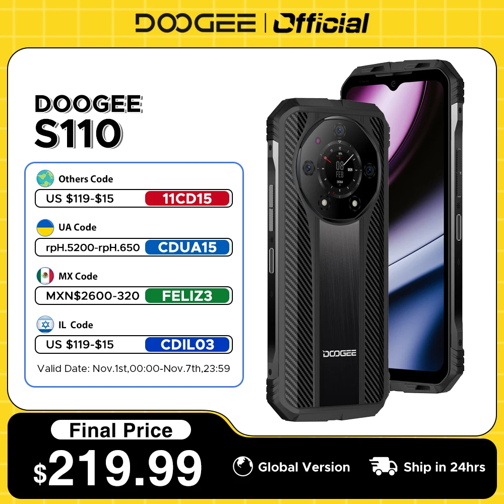 World-Premiere-DOOGEE-S110-Rugged-Phone-6-58-FHD-Waterdrop-Screen-Helio ...