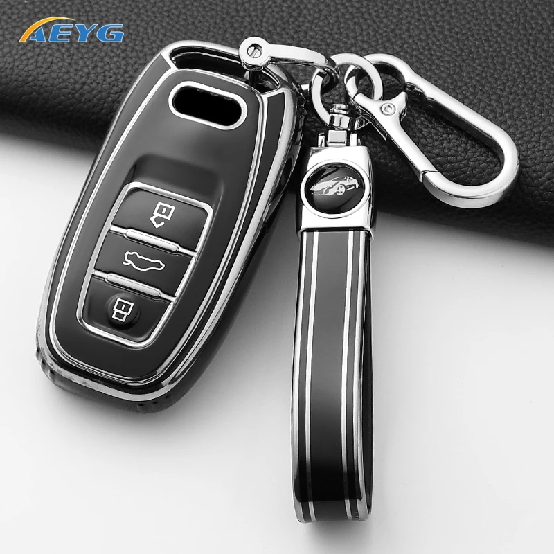 AEYG Car Key Case Cover Shell Fob For Audi Q3 Q5 Q7 A1 A3 8P A4 B9 A5 ...