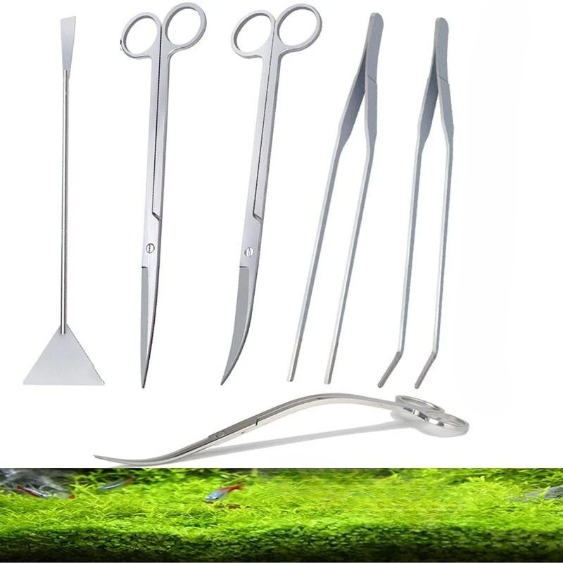 Aquarium-Cleaning-Tools-Set-Wave-Scissors-Tweezers-Aquatic-Plant-Grass ...