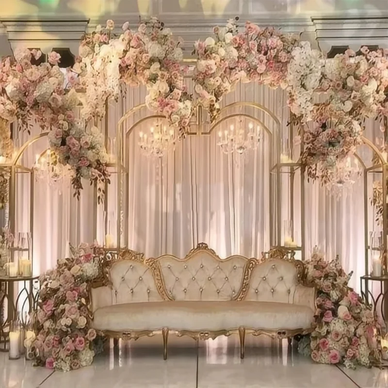 Luxury-Shiny-Gold-Decorative-Wedding-Backdrop-Frame-Rectangular-Arch ...