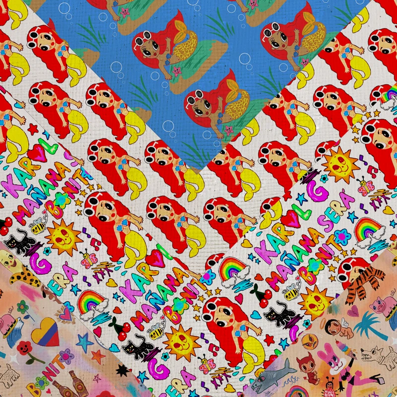 20*33CM A4 cartoon character popular singer print synthetic faux ...