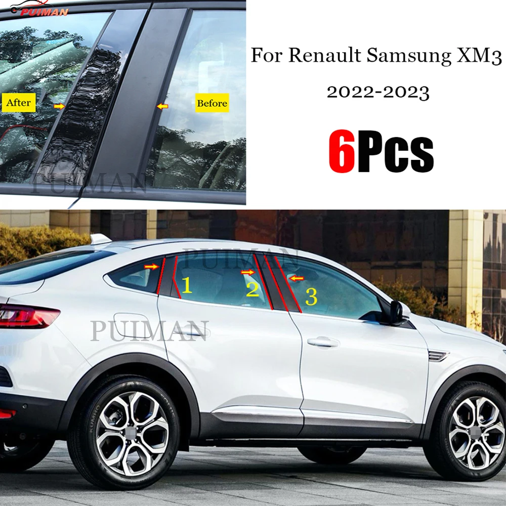 Cubierta-embellecedora-para-puerta-de-ventana-de-coche-pegatina-Negra-con-efecto-espejo-XM3-para ...