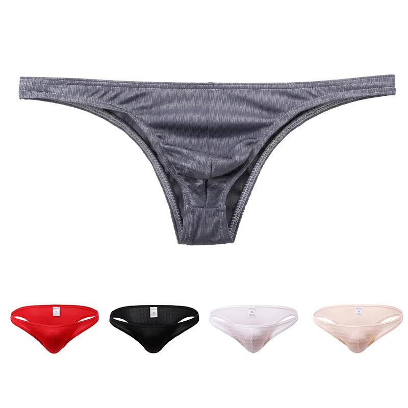 Men's Sexy Elastic Briefs Silkly Breathable Seamless Underwear Men U Convex Pouch Underpants ...