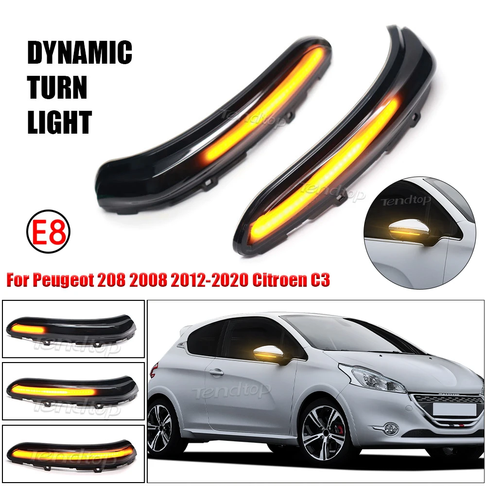 Dynamic Turn Signal Light For Peugeot 208 2008 2012 2013 2014 2015 2016 ...
