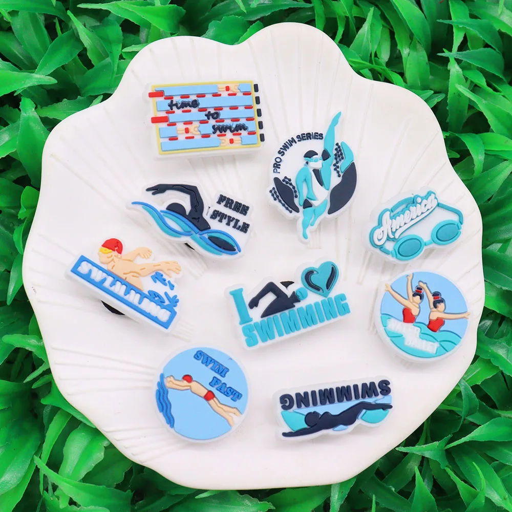 1-9Pcs-PVC-Water-Ballet-Free-Style-Swimming-Shoe-Charms-Buckle-Clog ...