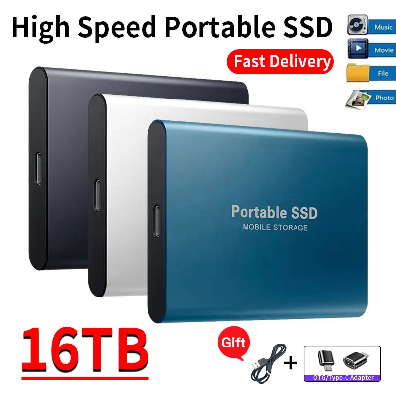 1TB 휴대용 하드 드라이브 500GB 고속 솔리드 스테이트 SSD, PC/노트북/MAC 외장 장치 SSD 오리지널 USB 3. ...
