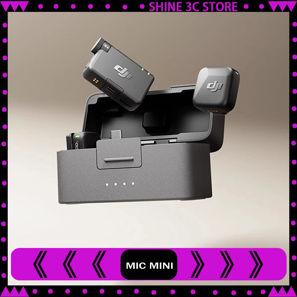DJI Mic Mini 2TX 1RX add Charging Case Two-Level Active Noise Cancelling 48-Hour Operation High ...