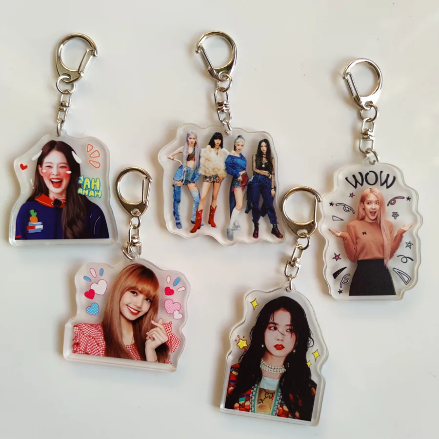 KPOP-LISA-ROS-JENNIE-JISOO-Keychain-Key-Ring-Acrylic-Pink-Venom-Fan ...