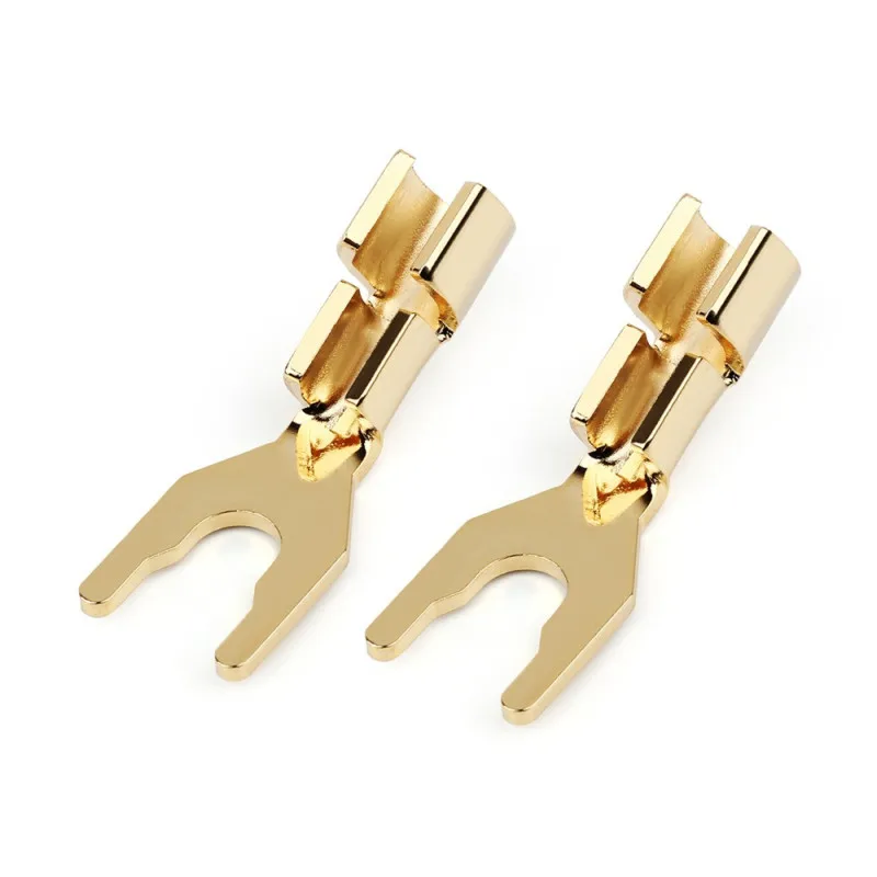 Hifi Y Fork Spade Banana Connectors Speaker Terminal Copper Audio Jacks ...