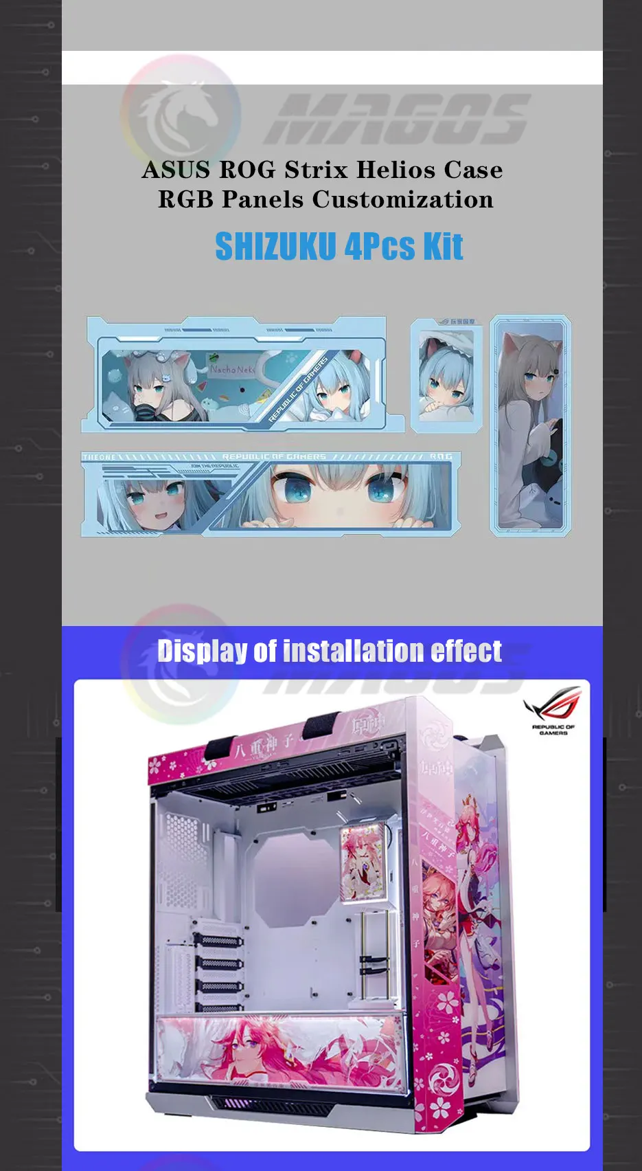 ASUS ROG Strix Helios Case RGB Panels 4Pcs/Kit EVA Comic Themes ...