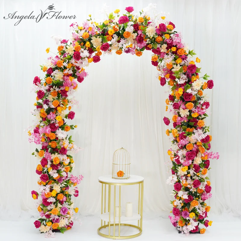 Rose-Red-Orange-Wedding-Backdrop-Arch-Floral-Arrangement-Peony-Poppy ...