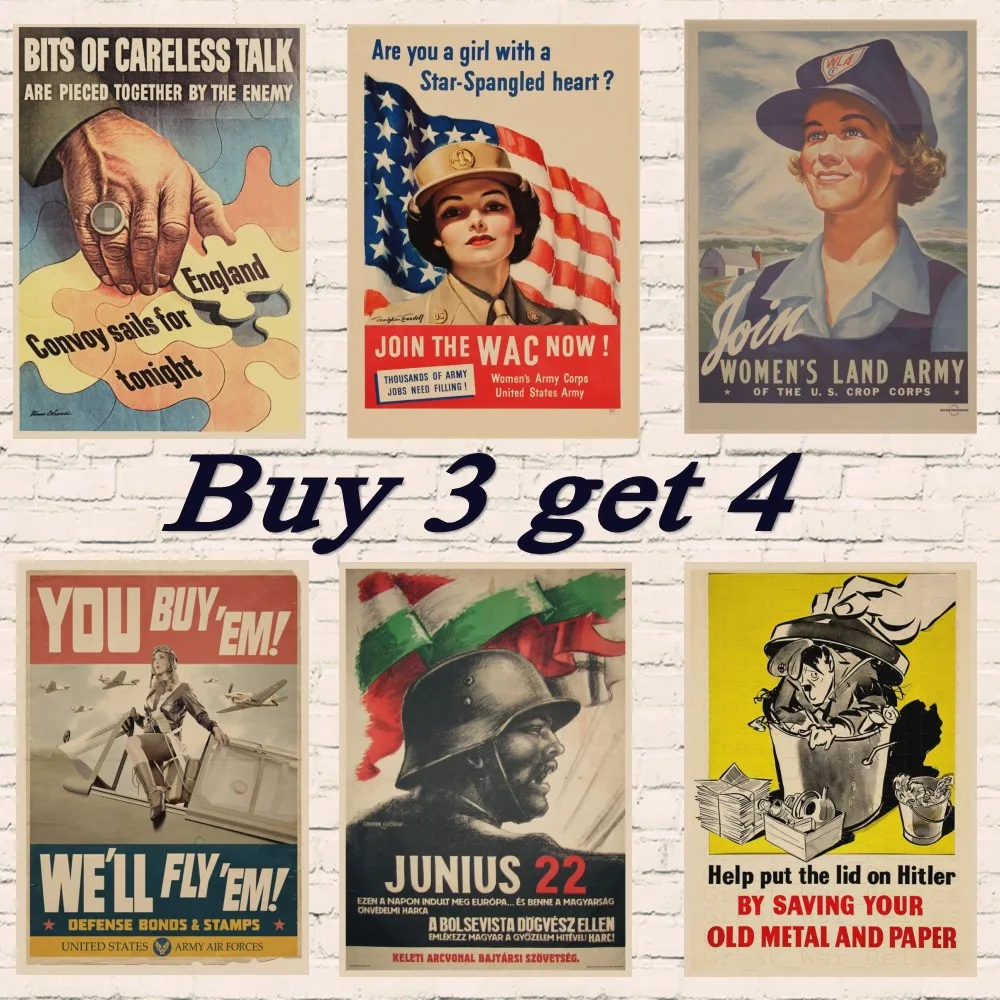 Vintage Ww2 World War 2 German Soldiers Ussr Cccp Classic Kraft Poster ...